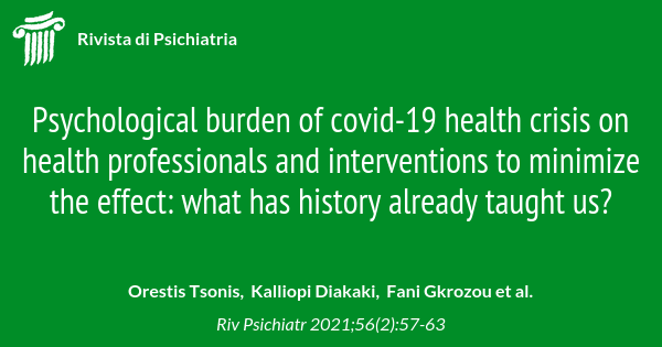Psychological burden of covid-19 health crisis on health professionals ...