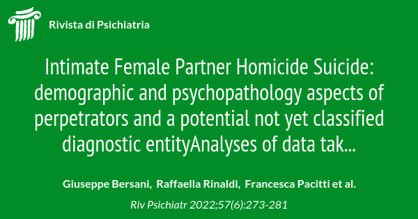 Intimate Female Partner Homicide Suicide: demographic and ...