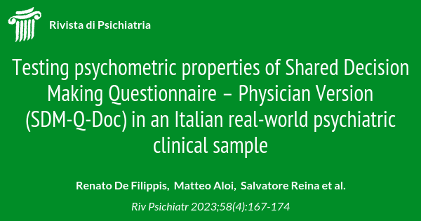 Testing psychometric properties of Shared Decision Making Questionnaire ...