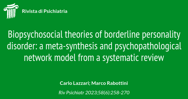 Biopsychosocial theories of borderline personality disorder: a meta ...