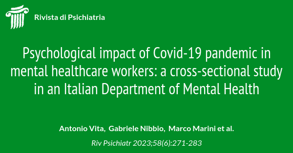 Psychological impact of Covid-19 pandemic in mental healthcare workers ...