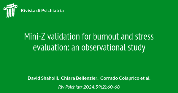 Mini-Z validation for burnout and stress evaluation: an observational ...